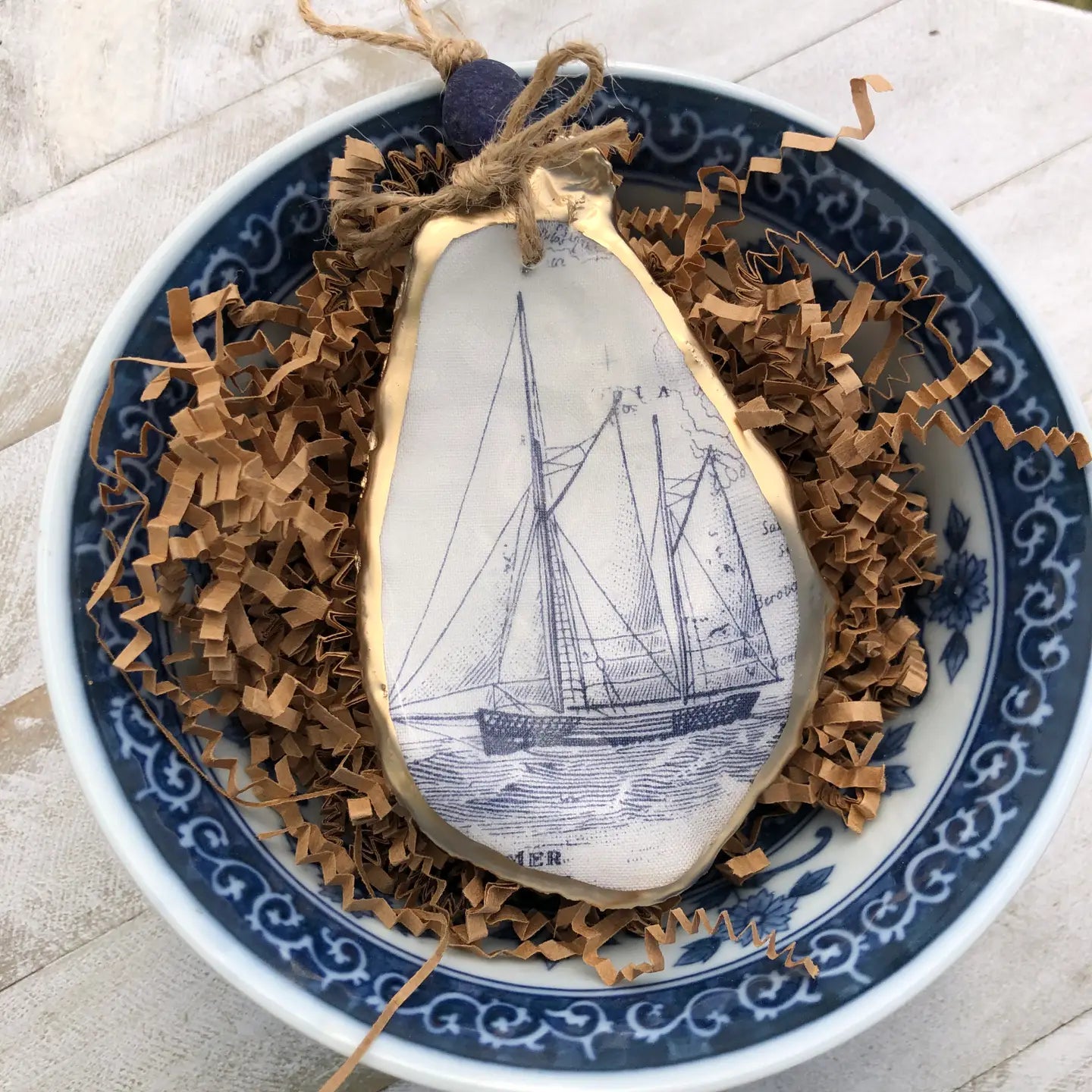 Sailboat Decoupage Oyster Ornament – Southern Tuck