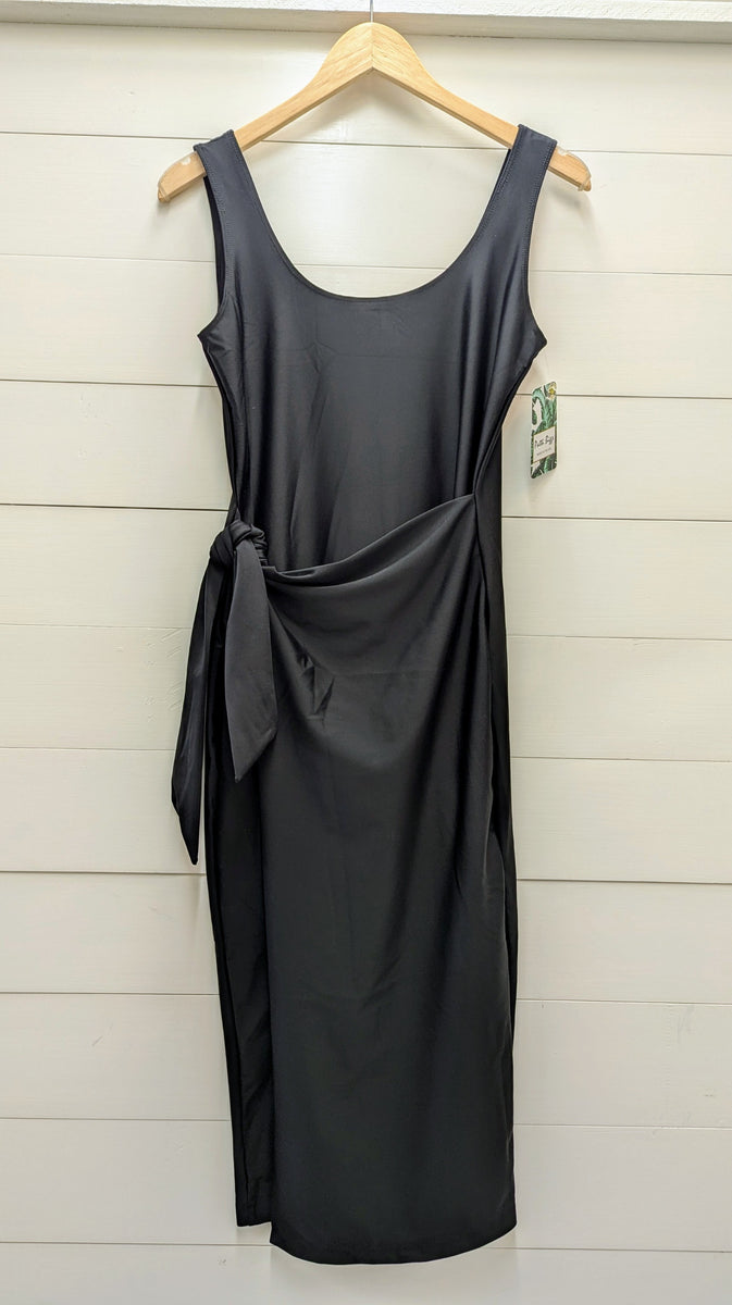 Lizzy Wrap Midi Dress-Black – Southern Tuck